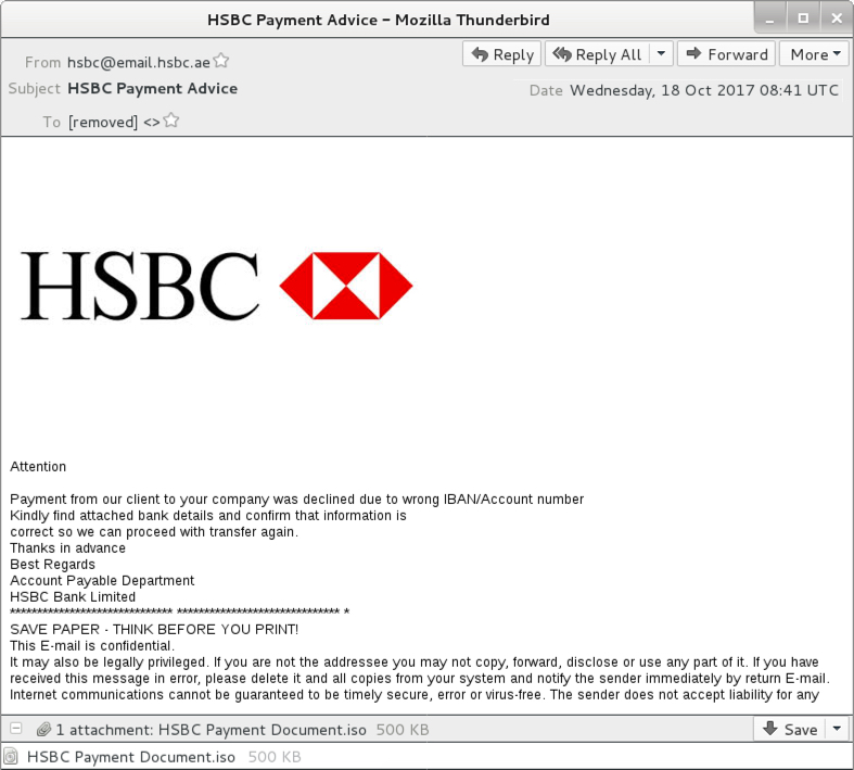 HSBC themed Malspam Uses ISO Attachments To Push Loki Bot Malware HSBC themed Malspam Uses ISO Attachments To Push Loki Bot Malware