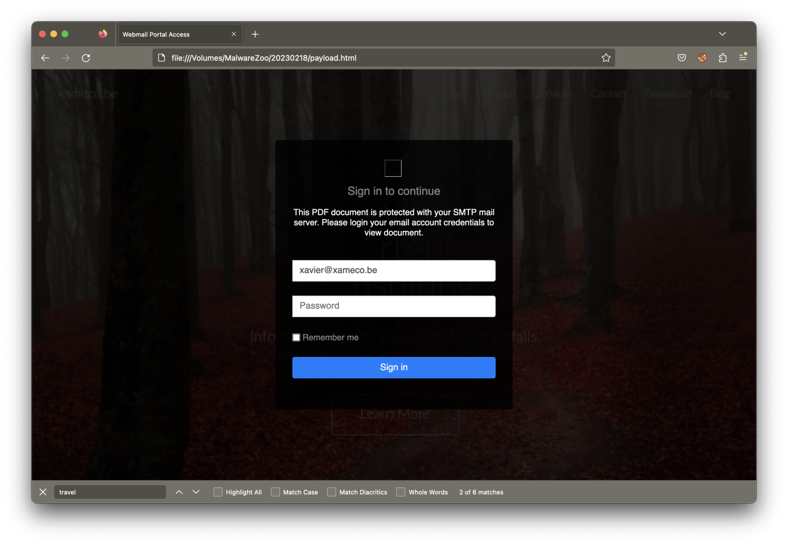 Phishing Page Branded With Your Corporate Website SANS Internet Storm